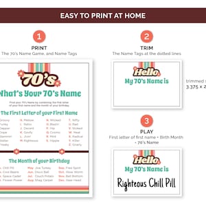 What's Your 70s Name Game, Printable Groovy 70s Party Game for Adults ...