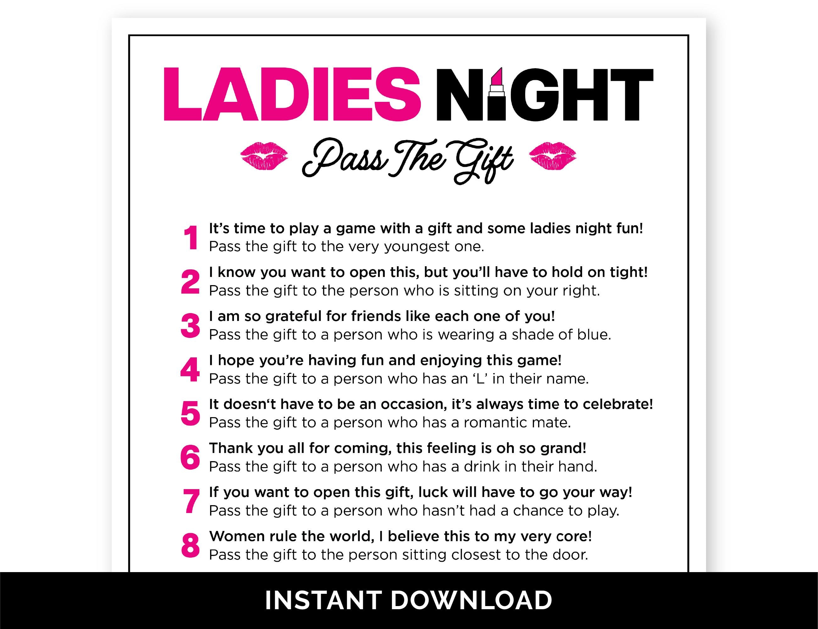 Ladies Night Pass the Gift, Pass the Present Party Game for a Girls ...