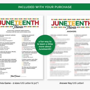 Juneteenth Trivia Game Printable Black History Quiz - Etsy Canada