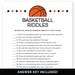Basketball Riddles, Printable Riddle Me This Game for a Basketball Team ...