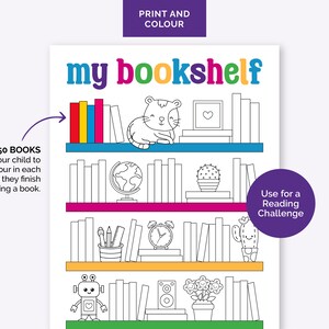 Reading Log for Kids Printable Bookshelf Reading Tracker - Etsy Canada