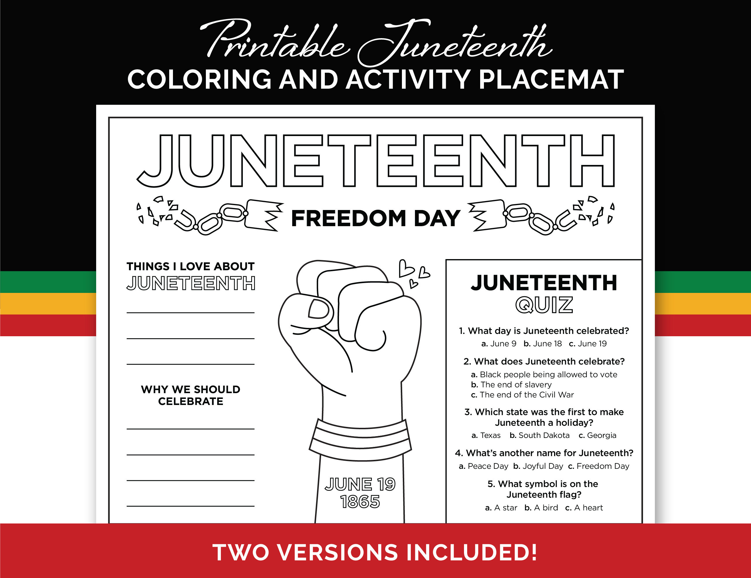 Free Juneteenth Coloring Pages [2025]