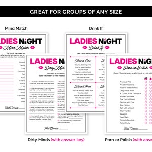 Ladies Night Games, Printable Game Bundle for a Girls' Night, Girls ...