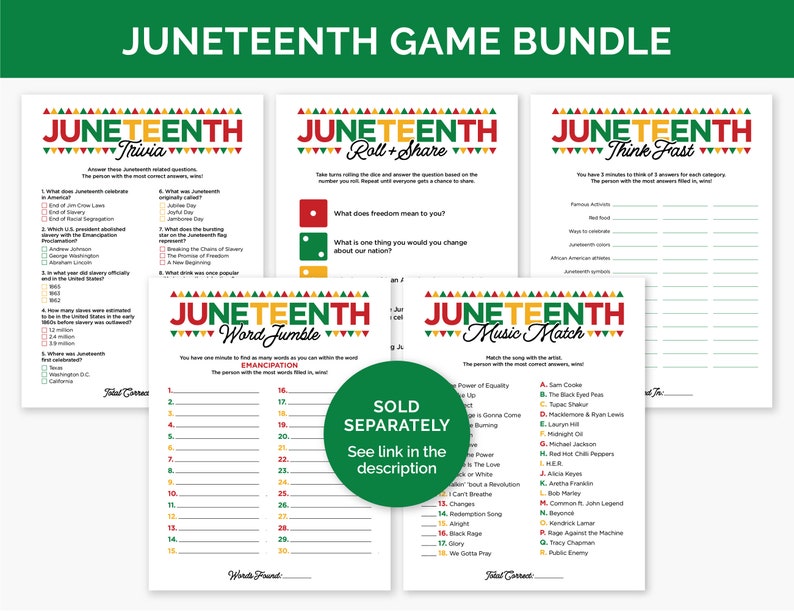 Juneteenth Trivia Game, Printable Black History Quiz, Juneteenth Game ...
