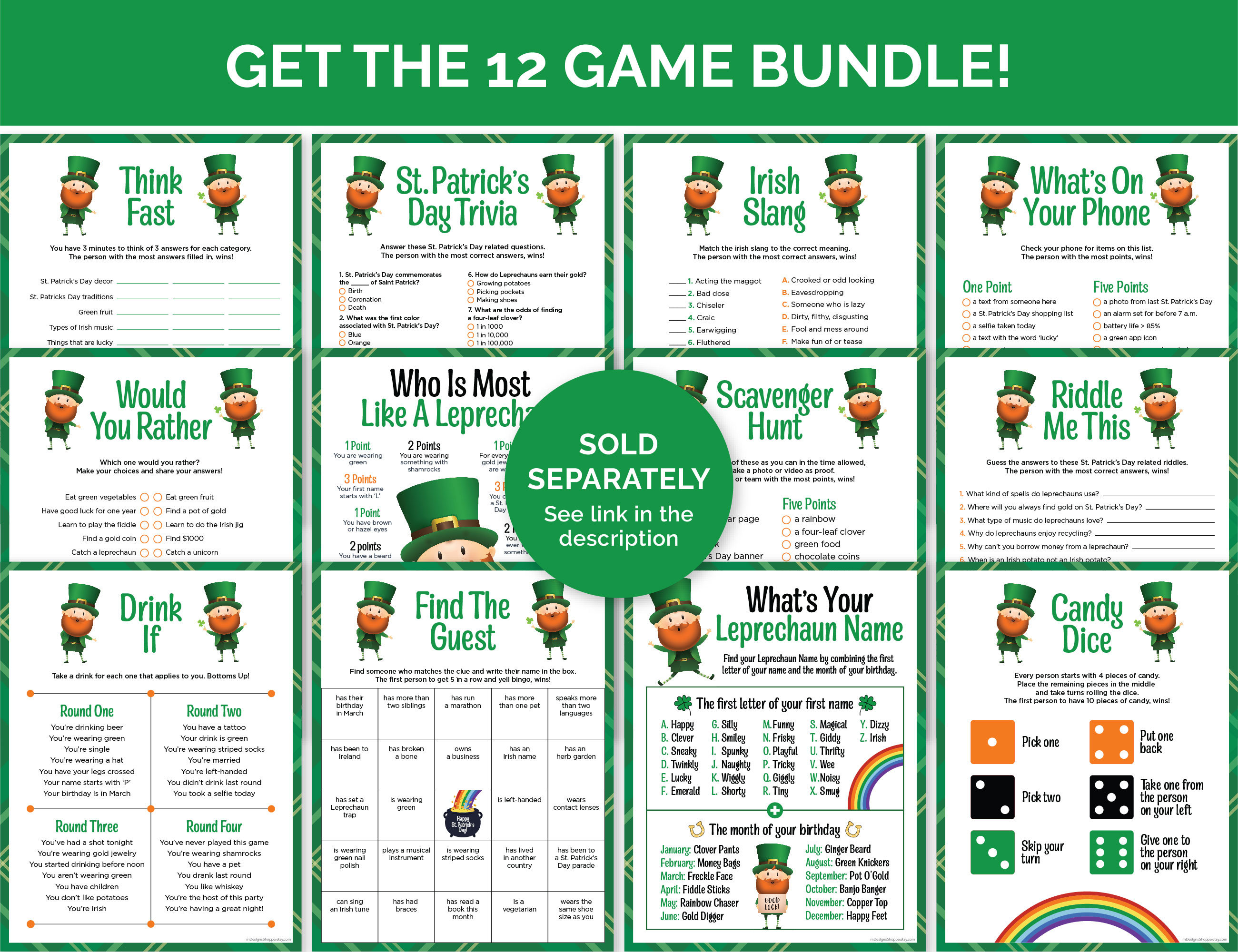 Who is Most Like A Leprechaun, Printable St. Patricks Day Game for ...