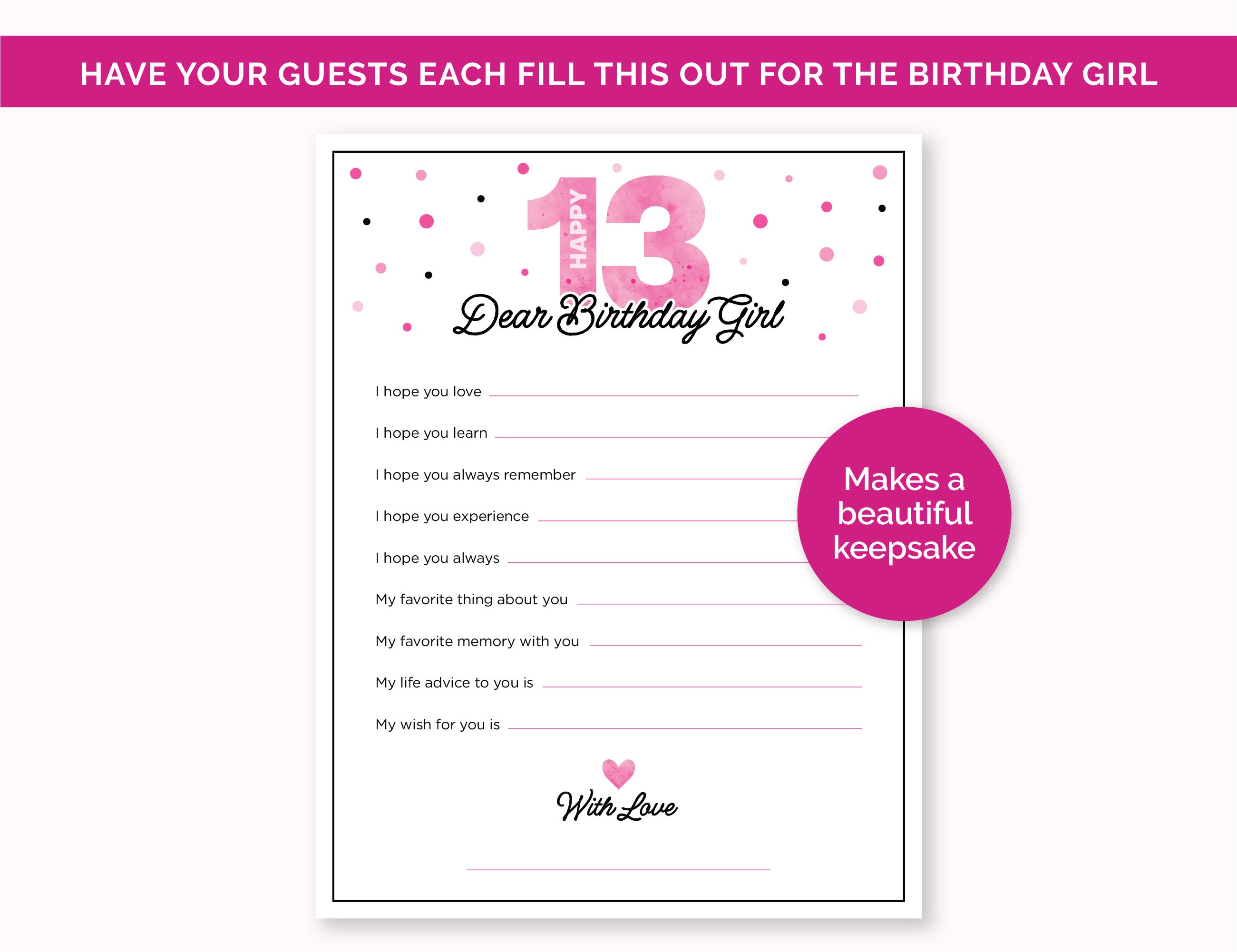 13th Birthday Party Games Printable Thirteenth Birthday Game - Etsy