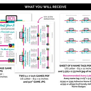 What's Your 80's Name Game, Printable 80's Party Game for Adults and ...