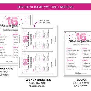 Sweet 16 Games for Girls, Printable Sweet Sixteen Birthday Game Bundle ...