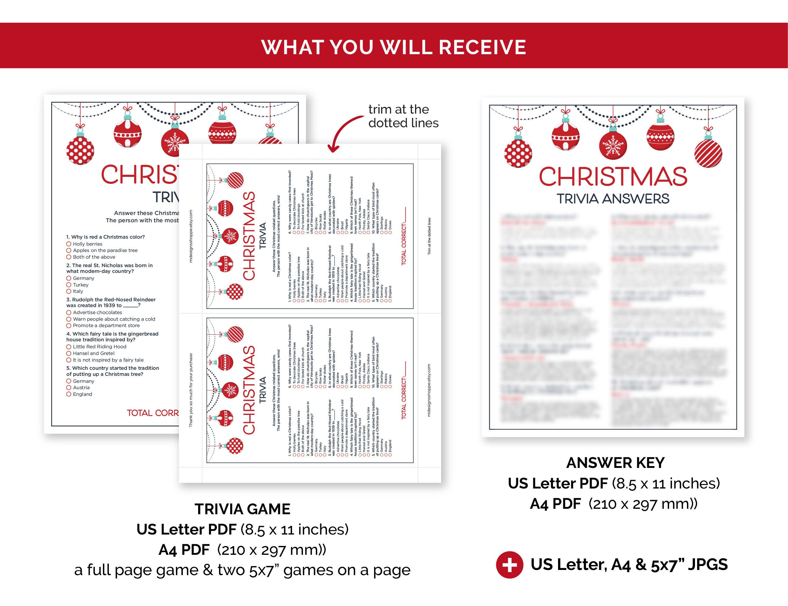 Christmas Trivia Game, Printable Holiday Trivia Questions With Answers ...
