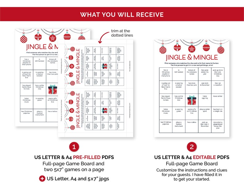 Editable Jingle and Mingle Bingo, Christmas Find the Guest Bingo Game ...