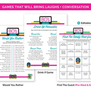 80s Party Games, Printable Games Bundle for an 80s-themed Party, Fun ...