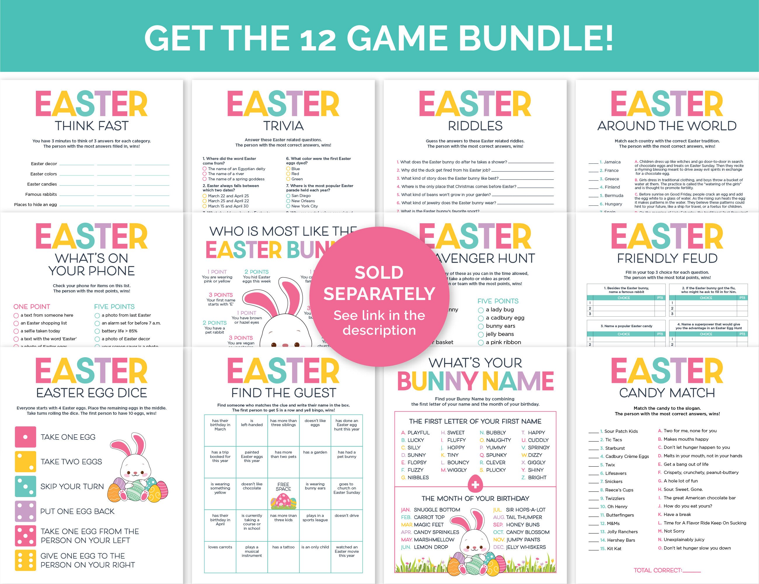Who is Most Like the Easter Bunny Game, Printable Easter Party Game for ...