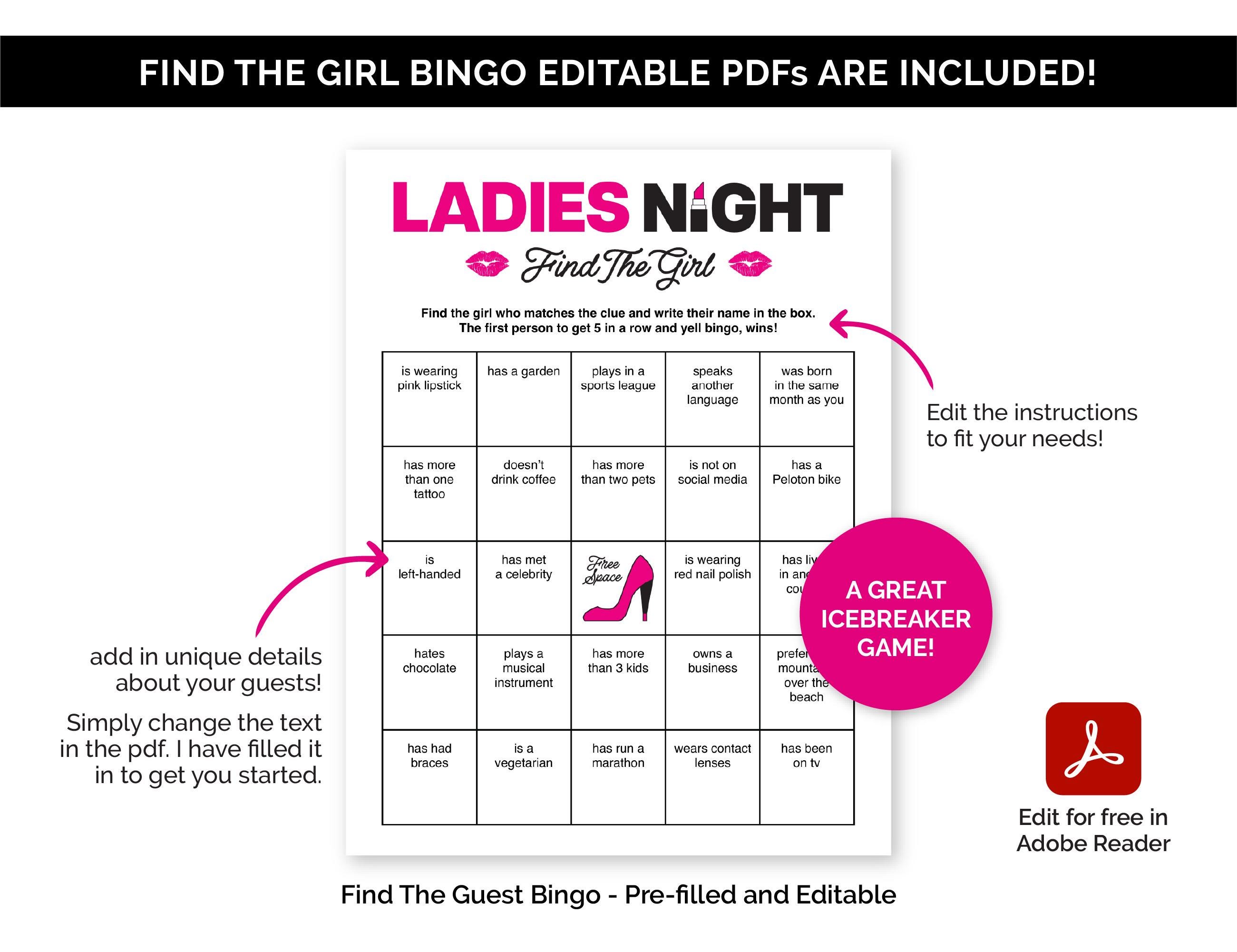 Ladies Night Games, Printable Game Bundle for a Girls' Night, Girls ...
