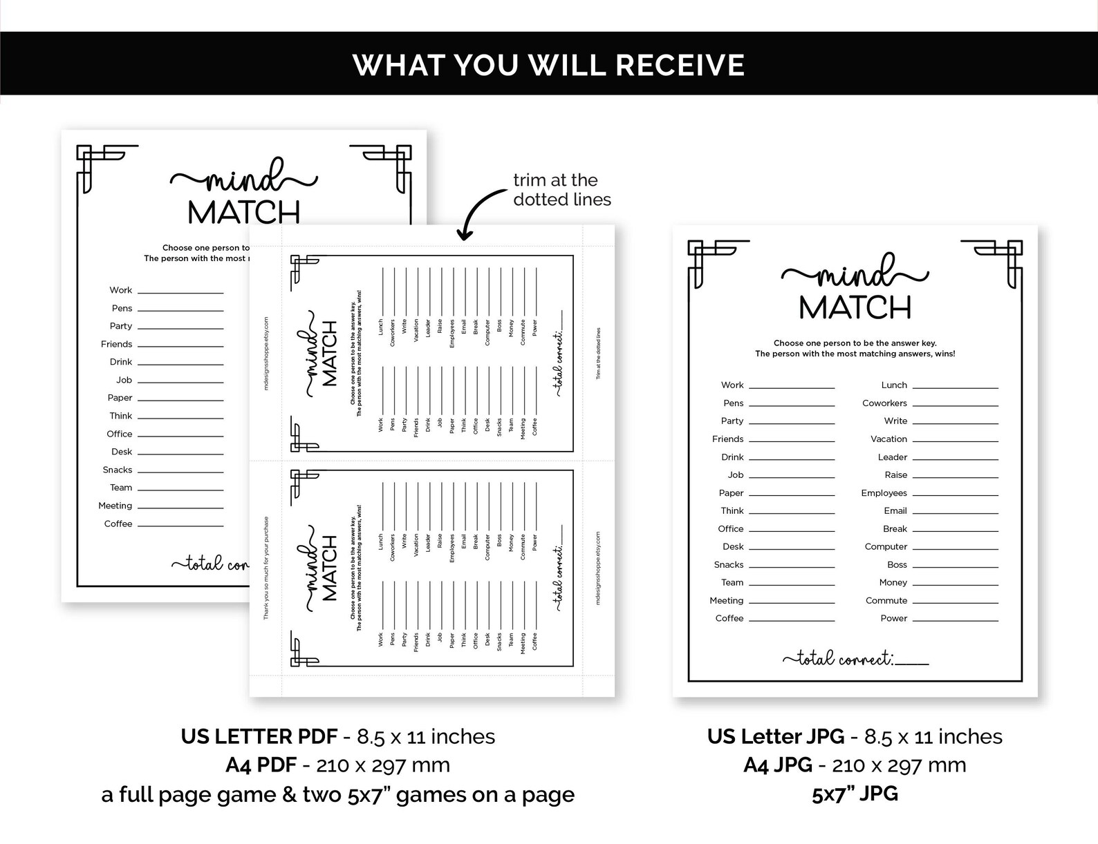 Office Mind Match Game, Printable Finish the Phrase Game for an Office ...