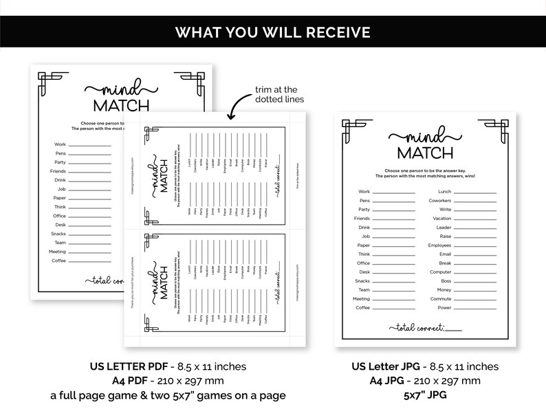 Office Mind Match Game, Printable Finish the Phrase Game for an Office ...