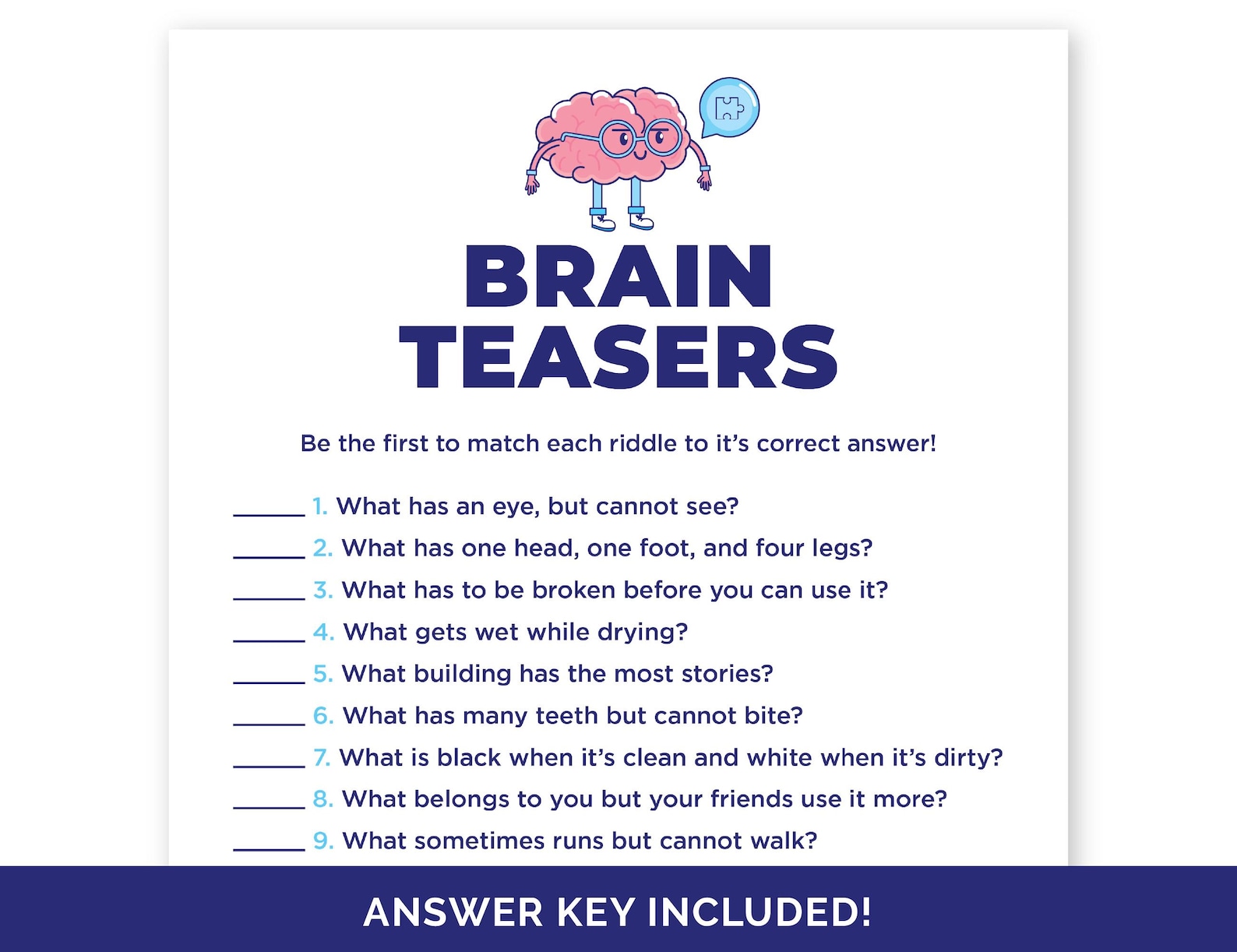 Dementia Brain Teasers, Simple Riddles for Senior Citizens, Brain ...