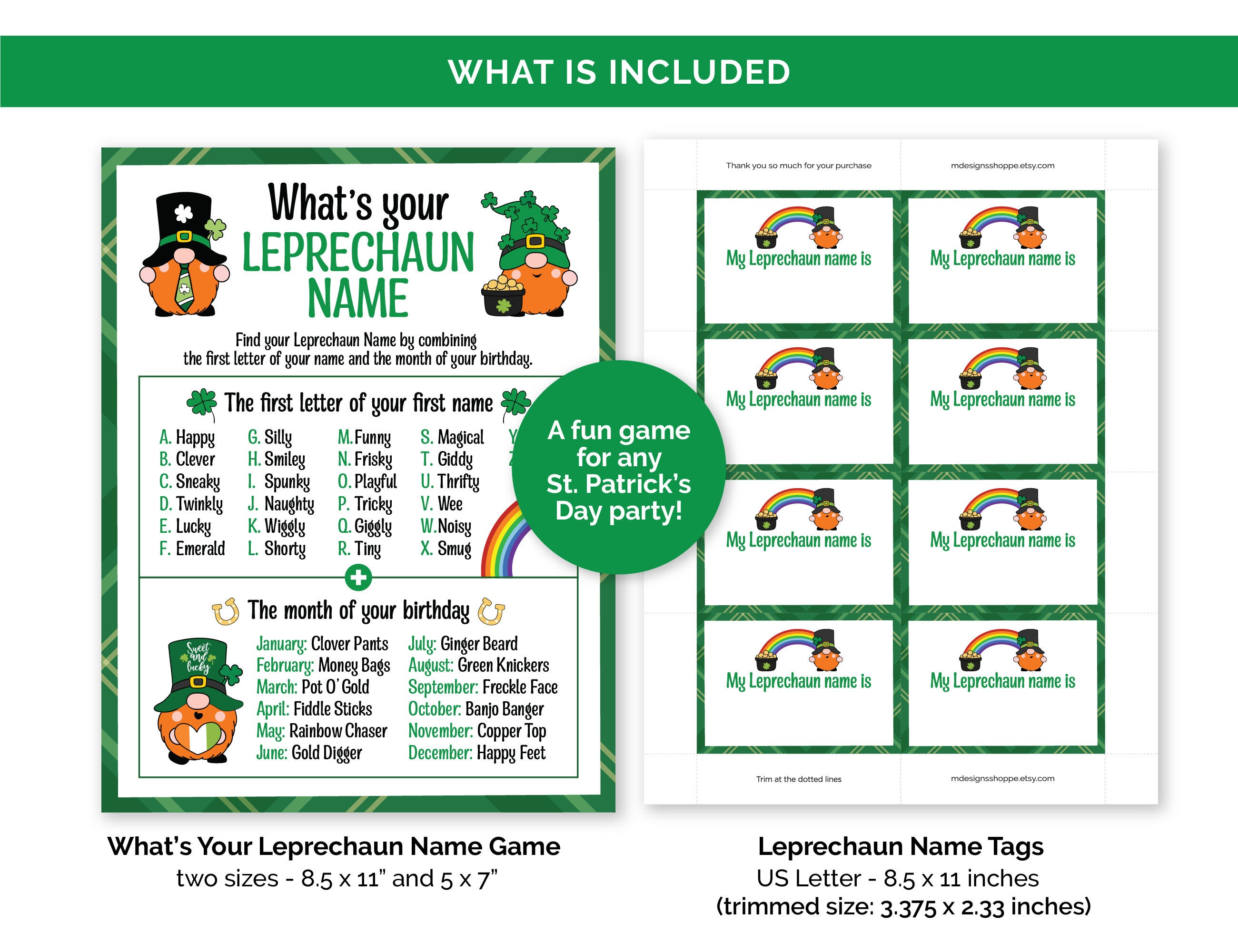 What's Your Leprechaun Name Game, Printable St. Patrick's Day Party ...