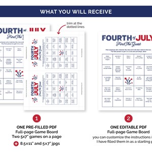 Fourth of July Find the Guest Bingo Game, Printable Party Game for a ...