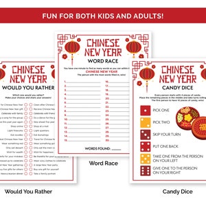 Chinese New Year Games, Printable Lunar New Year Games Bundle for ...