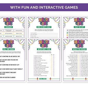 Mardi Gras Games Bundle, Carnival Games for a Mardi Gras Party, Mardi ...