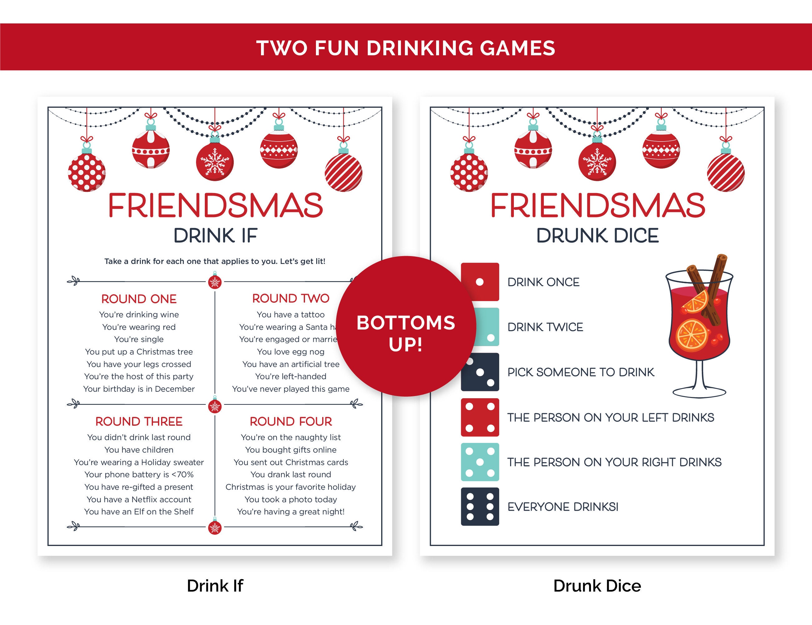 Friendsmas Games, Printable Holiday Party Games Bundle for Friends ...