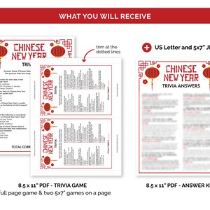 Chinese New Year Trivia Game, Printable Quiz for a Family or Classroom ...