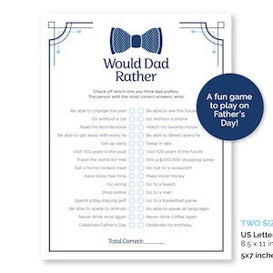 Father's Day Would He Rather, Printable Would Dad Rather Game for ...
