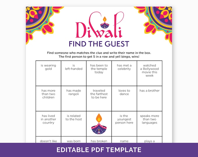 Diwali Trivia Game, Printable Quiz With Answers for a Diwali Party ...