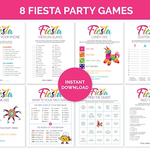 Fiesta Games Bundle, Printable Mexican Party Games for a Fiesta ...