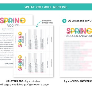 Spring Riddles, Printable Riddle Me This Game for a Spring Classroom ...