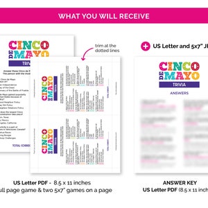 Cinco De Mayo Trivia Game, Printable Quiz With Answers for a Mexican ...