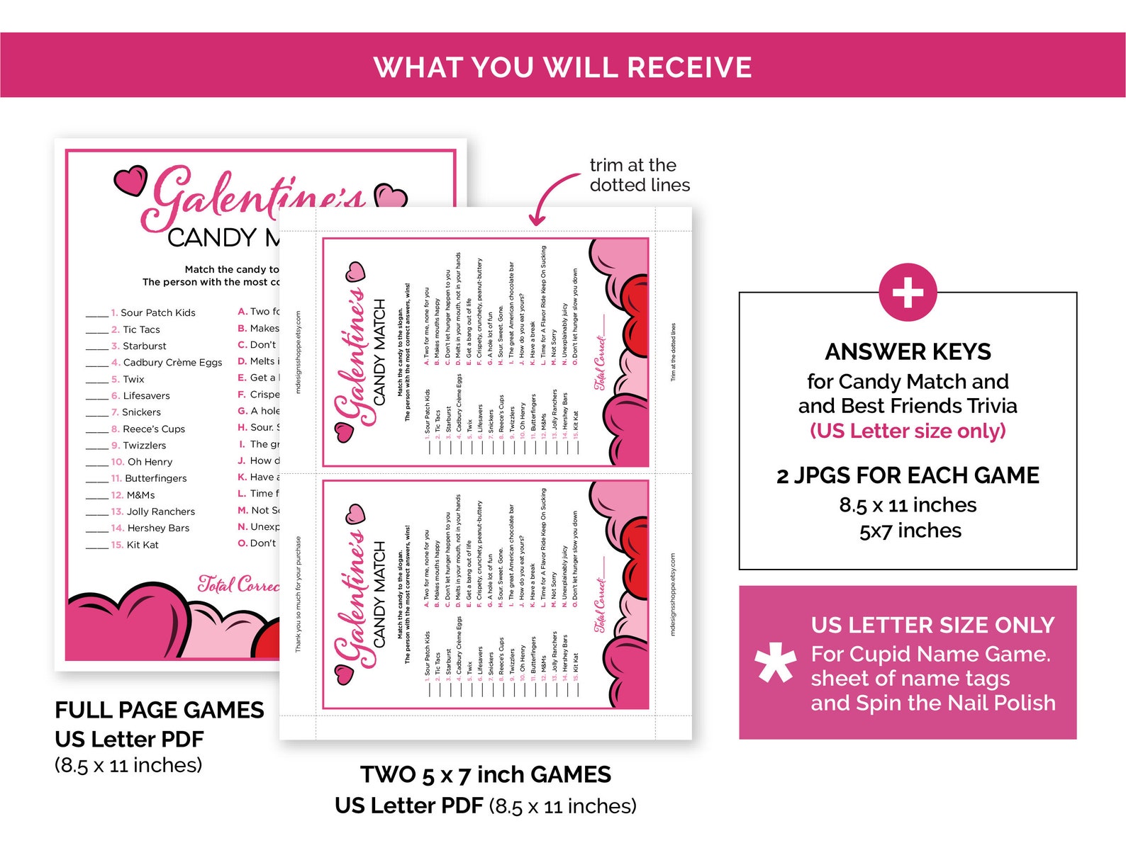 Galentine's Games for Teens, Printable Valentine's Day Games Bundle for ...