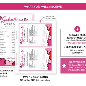 Galentine's Games for Teens, Printable Valentine's Day Games Bundle for ...
