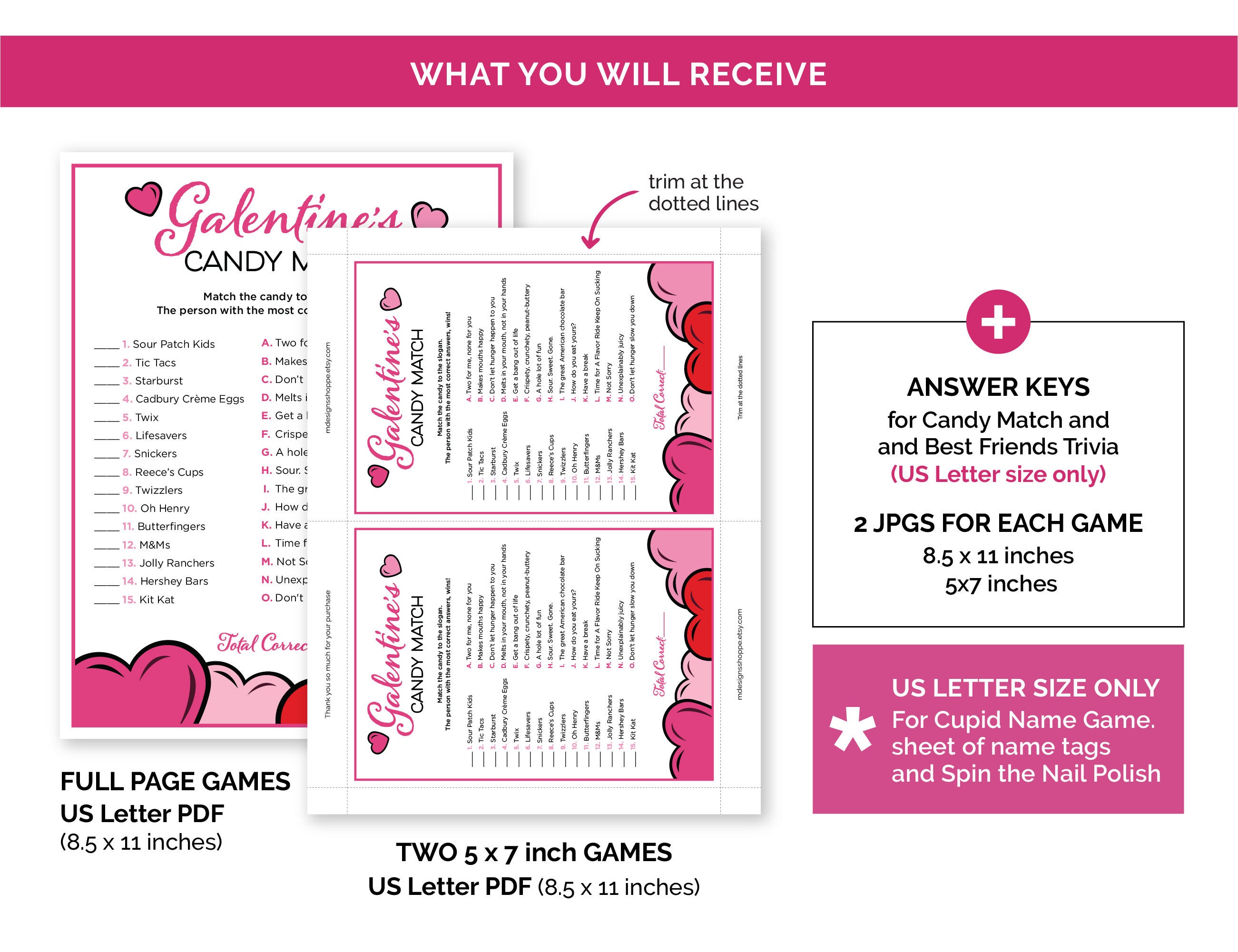 Galentine's Games for Teens, Printable Valentine's Day Games Bundle for ...
