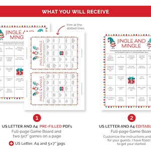 Editable Jingle and Mingle Bingo, Fun Icebreaker Game for a Holiday ...