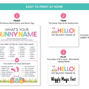What's Your Bunny Name Game, Printable Easter Party Game for Kids and ...