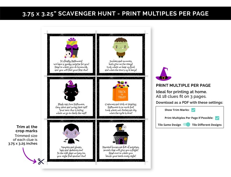 Editable Halloween Scavenger Hunt for Kids, Indoor Halloween Treasure ...