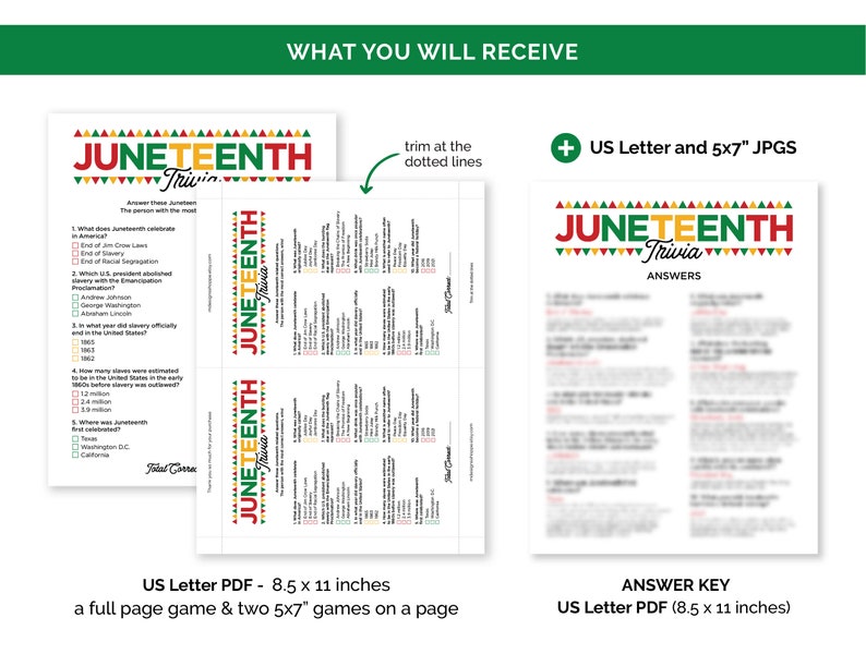 Juneteenth Trivia Game, Printable Black History Quiz, Juneteenth Game ...