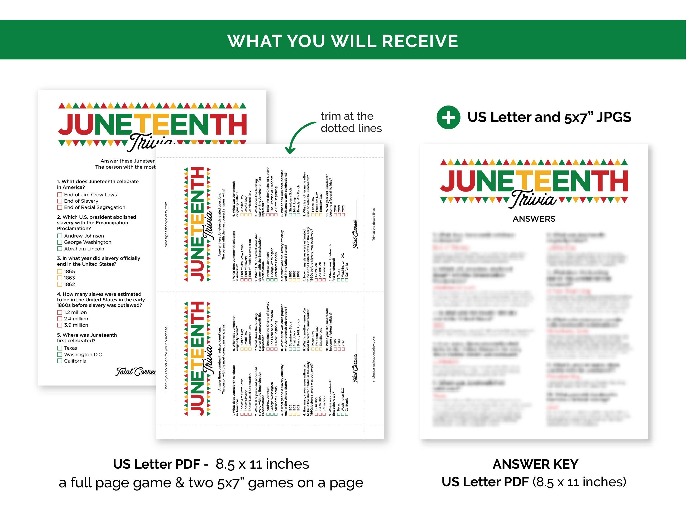 Juneteenth Trivia Game, Printable Black History Quiz, Juneteenth Game ...