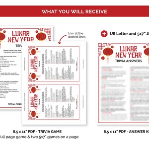 Lunar New Year Trivia Game, Printable Quiz for a Family or Classroom ...