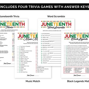 Juneteenth Games, Printable Game Bundle for Family or Classroom ...