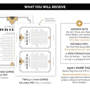 1920s Party Games, Printable Games Bundle for a Roaring Twenties Party ...