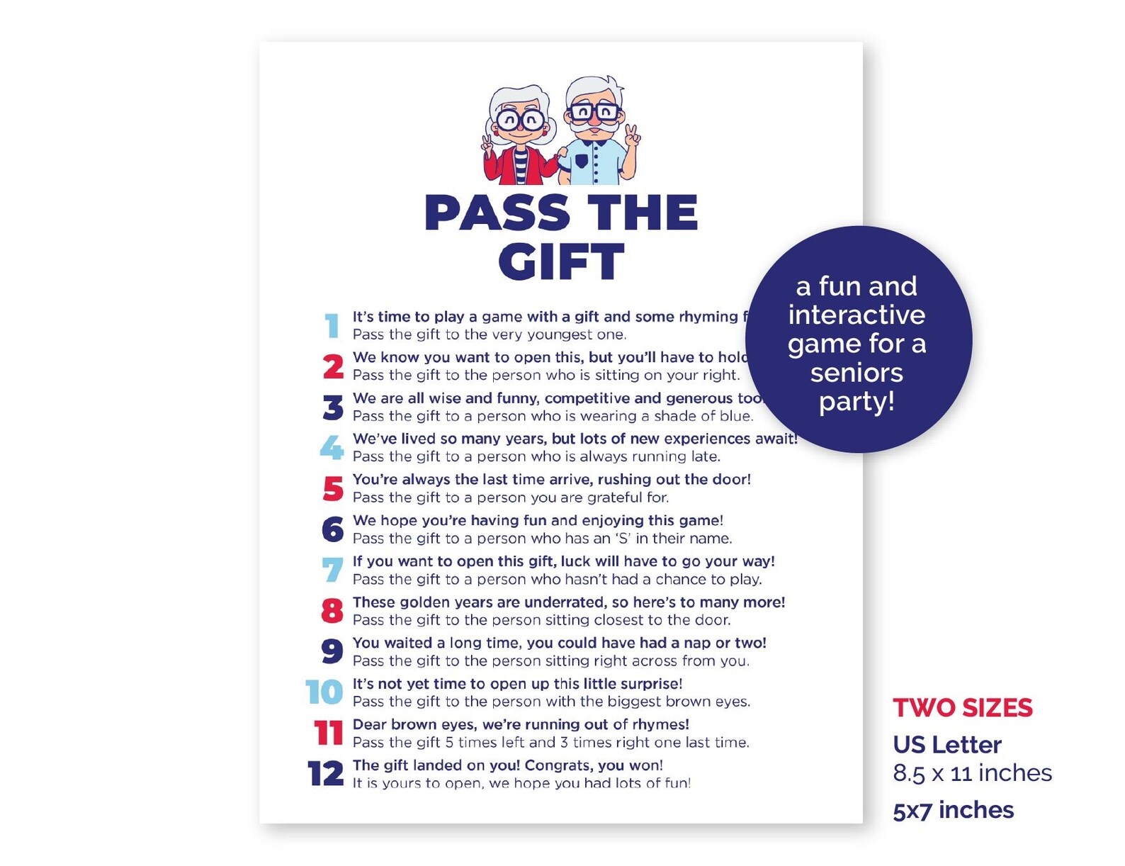 Senior Pass the Gift, Pass the Present Party Game for Senior Citizens ...