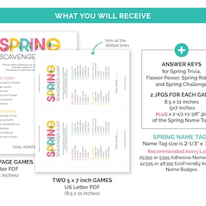 Spring Games Bundle, Printable Spring Party Games for Kids, Teens and ...