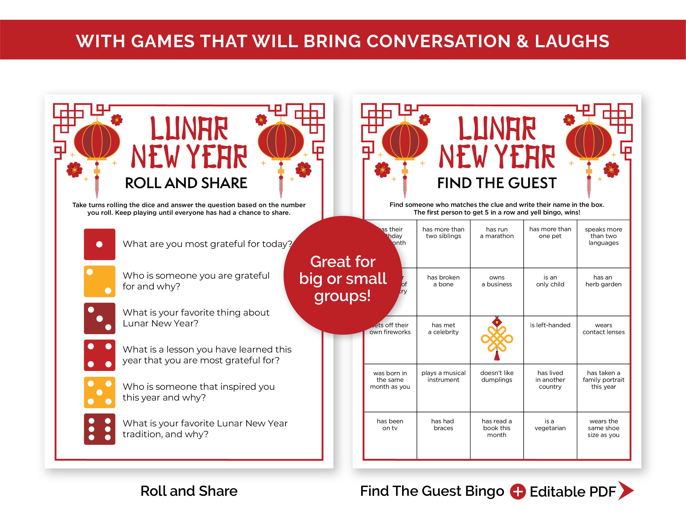 Lunar New Year Games, Printable Chinese New Year Games Bundle for ...