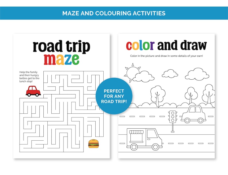Road Trip Games for Kids, Printable Car Ride Activities, Road Trip ...