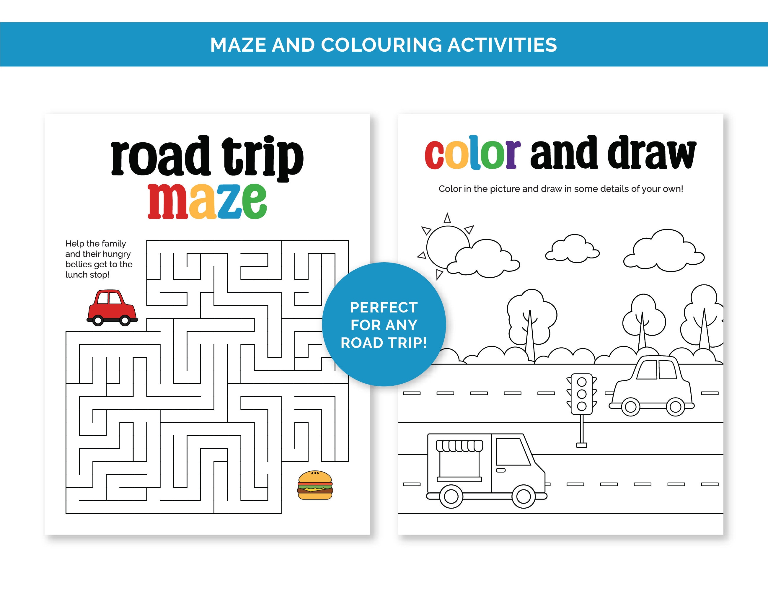 Road Trip Games for Kids, Printable Car Ride Activities, Road Trip ...