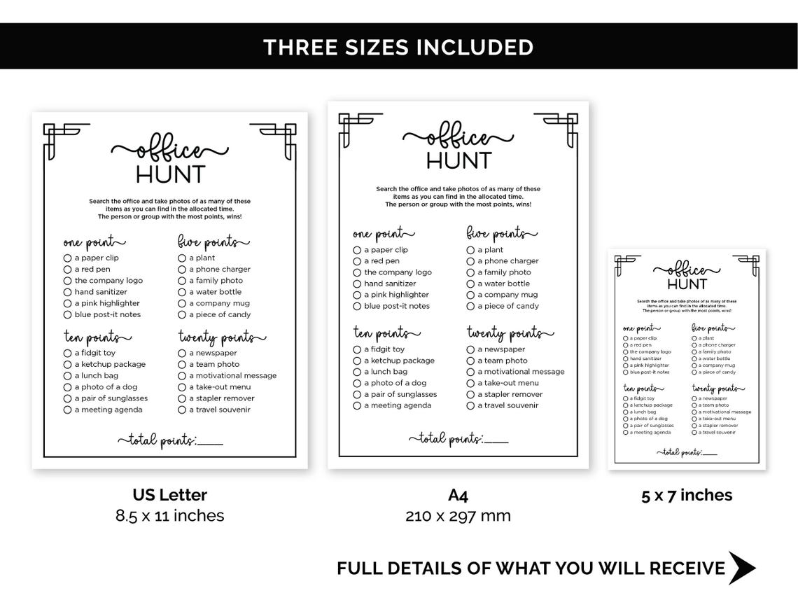 Office Scavenger Hunt, Printable Photo Scavenger Hunt for an Office ...