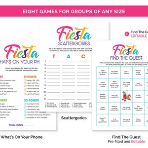 Fiesta Games Bundle, Printable Mexican Party Games for a Fiesta ...