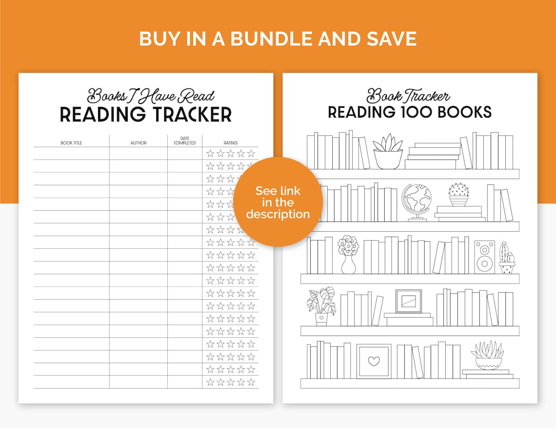 Book Tracker Printable, Reading Tracker, 100 Books Challenge, Printable ...